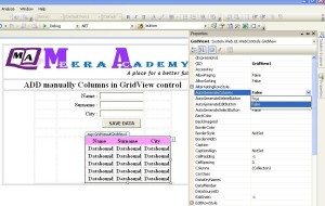 Add manually columns to Gridview in ASP.Net.