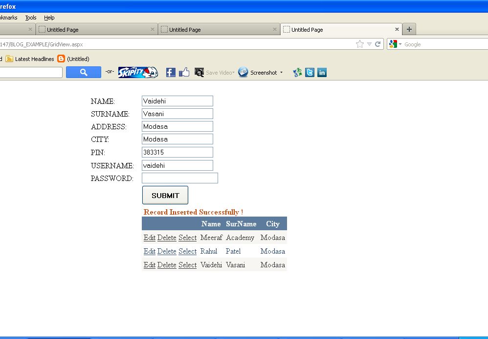 GridviewInsert | Meera Academy