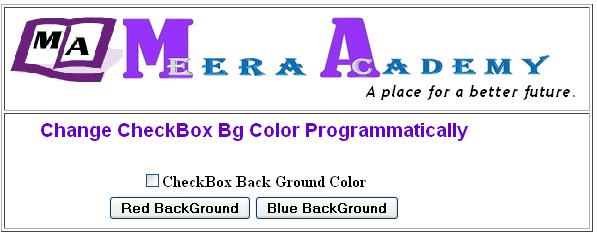 How To Change Background Color Of CheckBox Programmaticlly