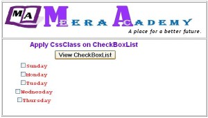 How to use CssClass Style on CheckBoxList in ASP.Net