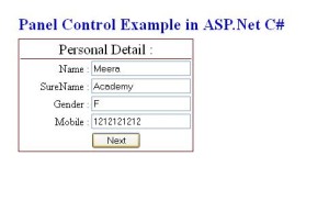 How to use Panel Control in ASP.Net C#
