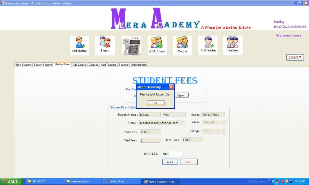 Student Management System Project in C# .Net