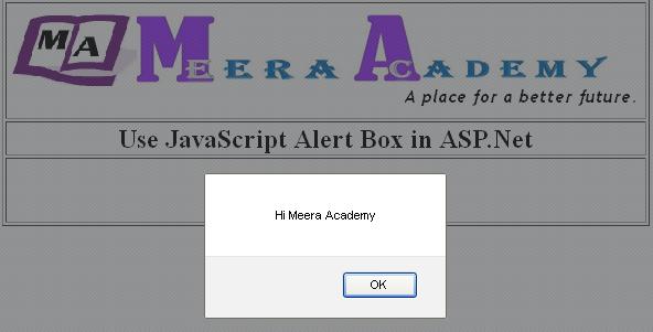 How To Use JavaScript Alert Box In ASP Net 