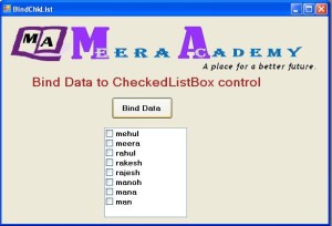 Bind Data to CheckedListBox control in windows application