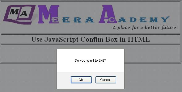 Use JavaScript Confirm Box In HTML With An Example 