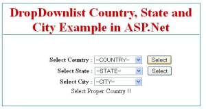 Country, State and City dropdownlist in ASP.Net