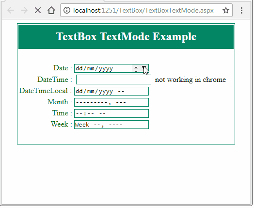 ASP Net TextBox TextMode SingleLine Password And MultiLine