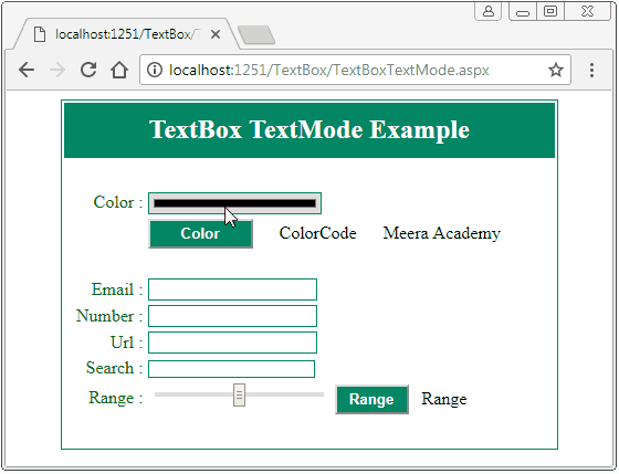ASP Net TextBox TextMode SingleLine Password And MultiLine