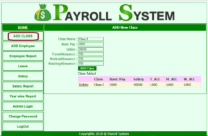 Employee payroll management system asp.net project