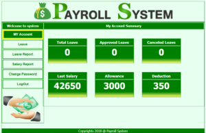 Employee payroll management system asp.net project