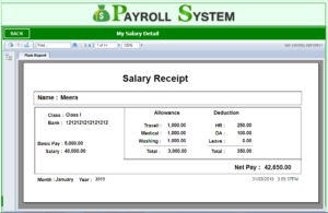 Employee payroll management system asp.net project