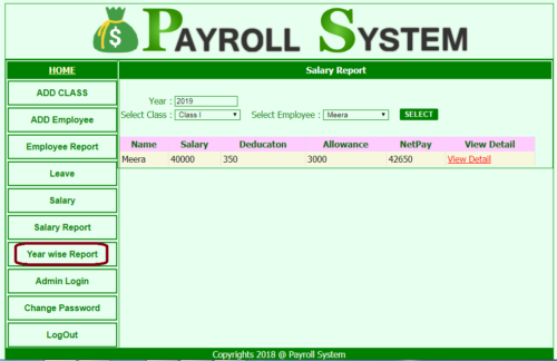 Employee payroll management system asp.net project
