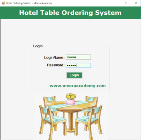Restaurant Table Management System Project in C# .Net