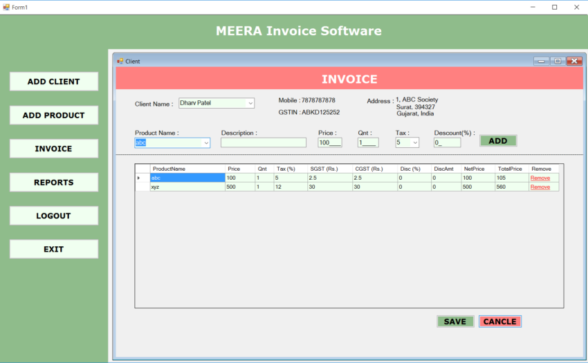 Invoice Billing System Software in C#. Net