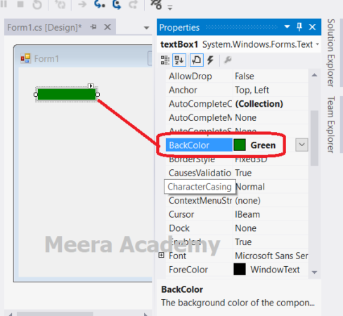 Set Server Controls Properties in C# Windows Forms.