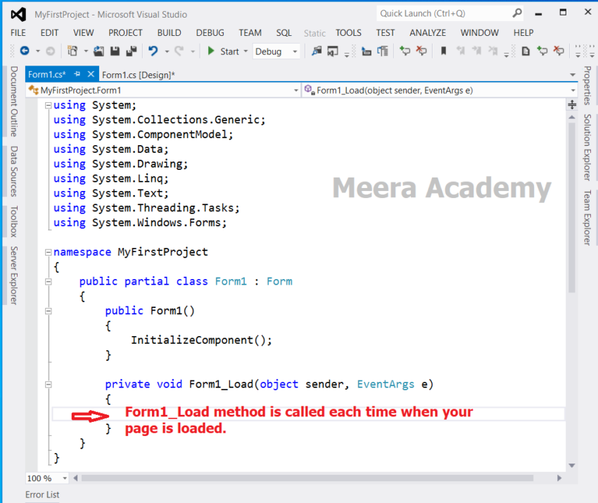 Start with C# Windows Forms Application
