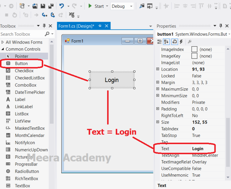 Button Control in Windows Application C#