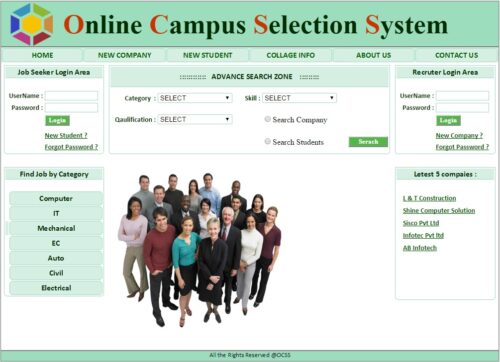 Free Download Database of Online Campus Selection System Project